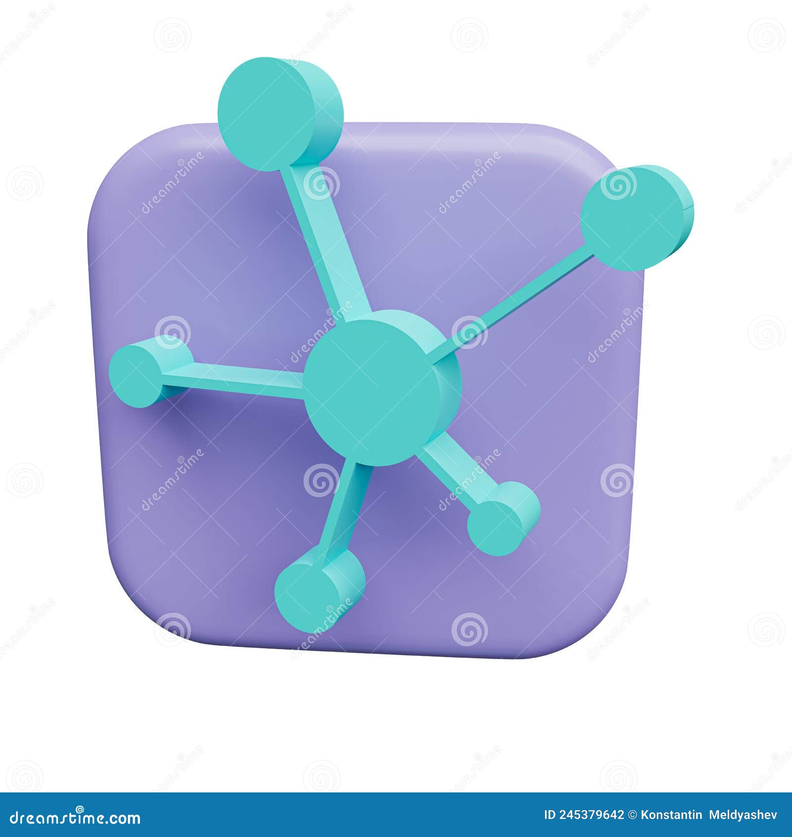 Molecule 3d Icon Render Illustration Stock Illustration - Illustration ...