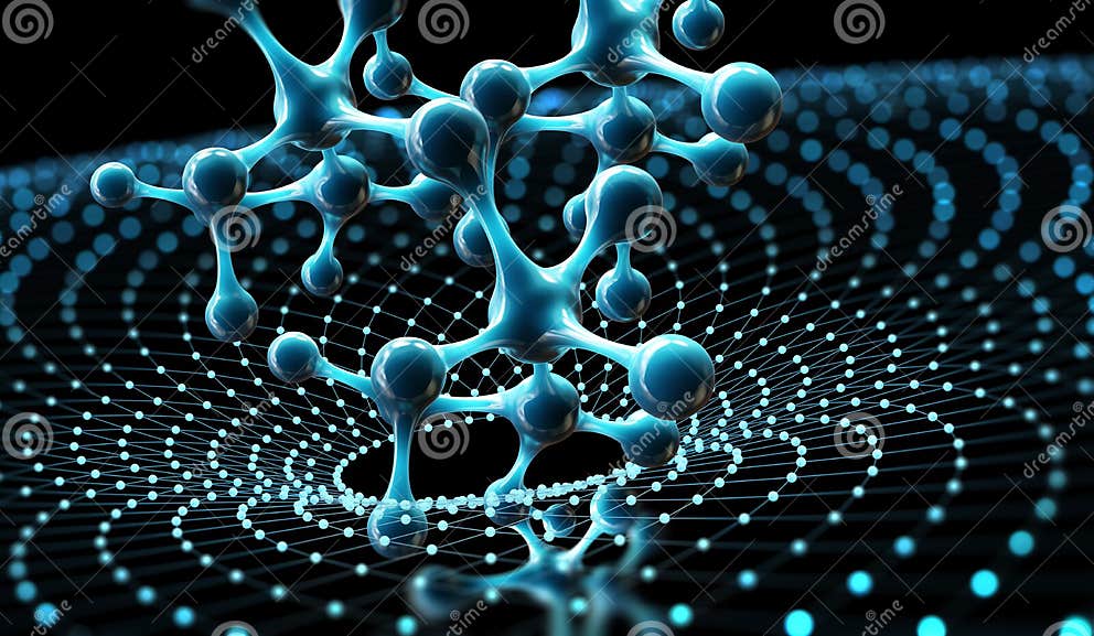 Molecule 3D Illustration. Computer Simulation and Laboratory ...