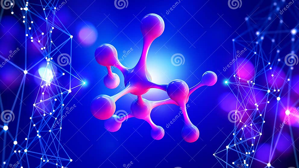 Molecule 3D Illustration. Computer Simulation and Laboratory ...
