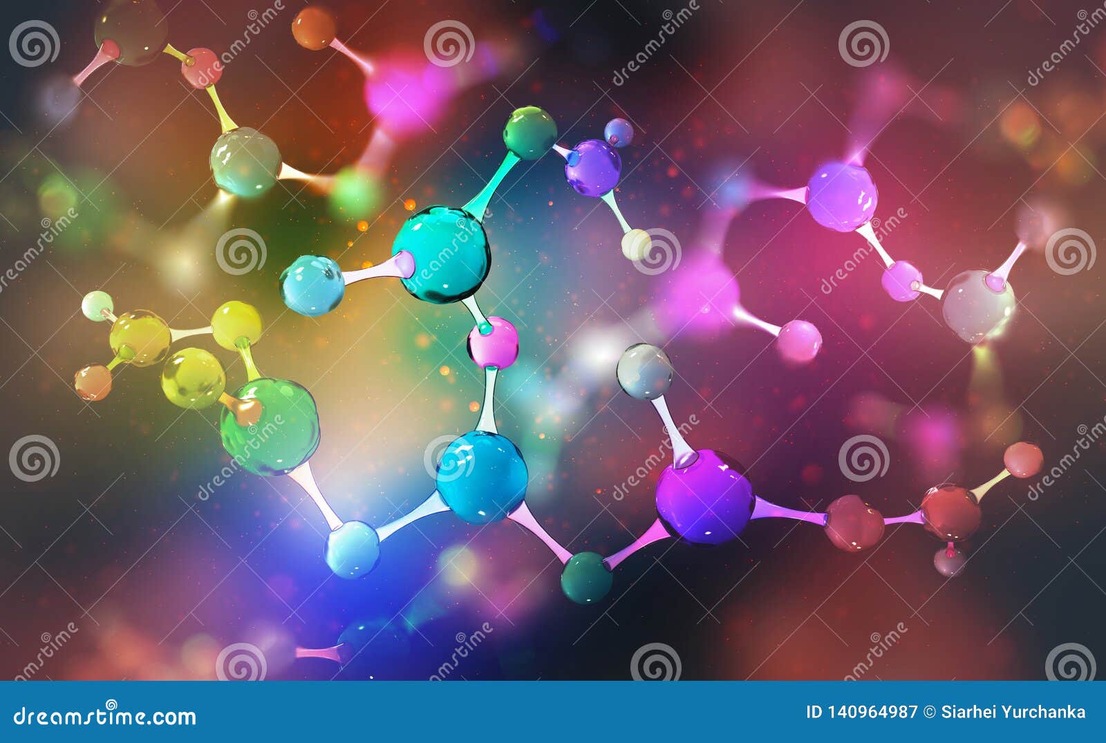 Molecule 3D Illustration. Scientific Breakthrough in the Field of ...