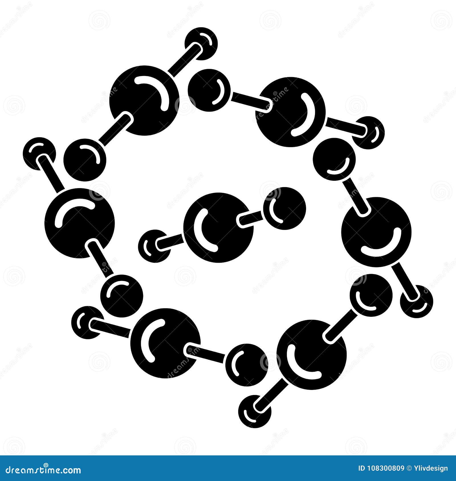 Molecule Design Icon, Simple Black Style Stock Vector - Illustration of ...
