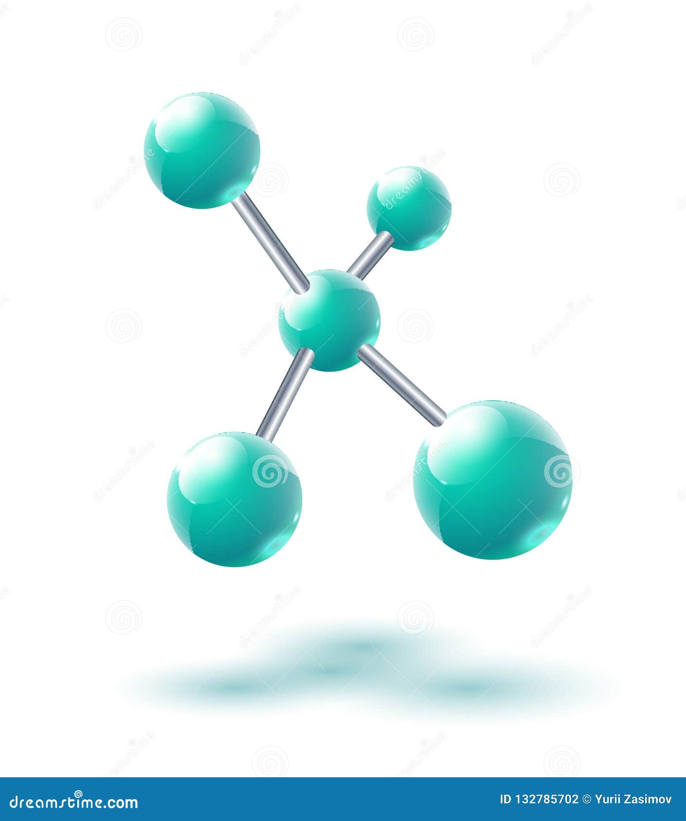 Molecule Design Isolated on White Background. Atoms Stock Vector ...