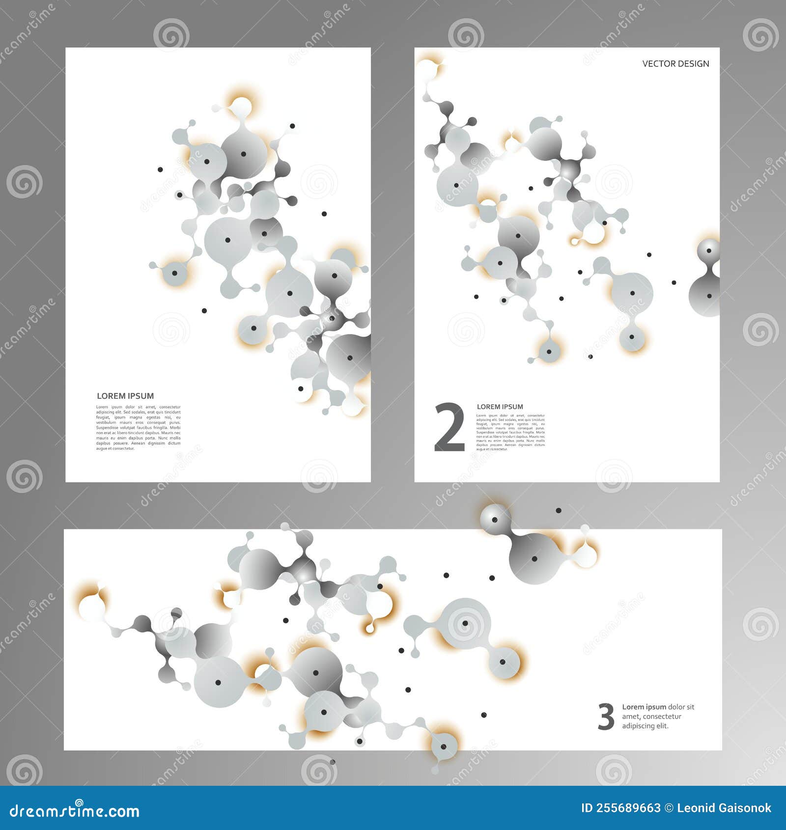 Molecule Design for Medicine, Science, Technology Design. Vector Shapes ...