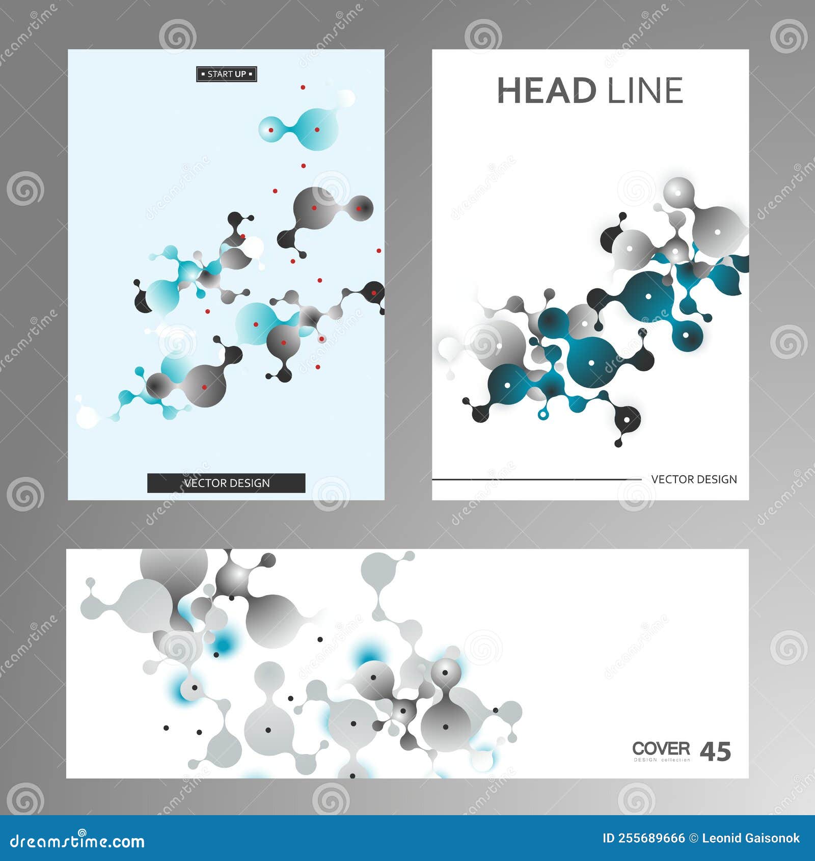 Molecule Design for Medicine, Science, Technology Design. Vector Shapes ...