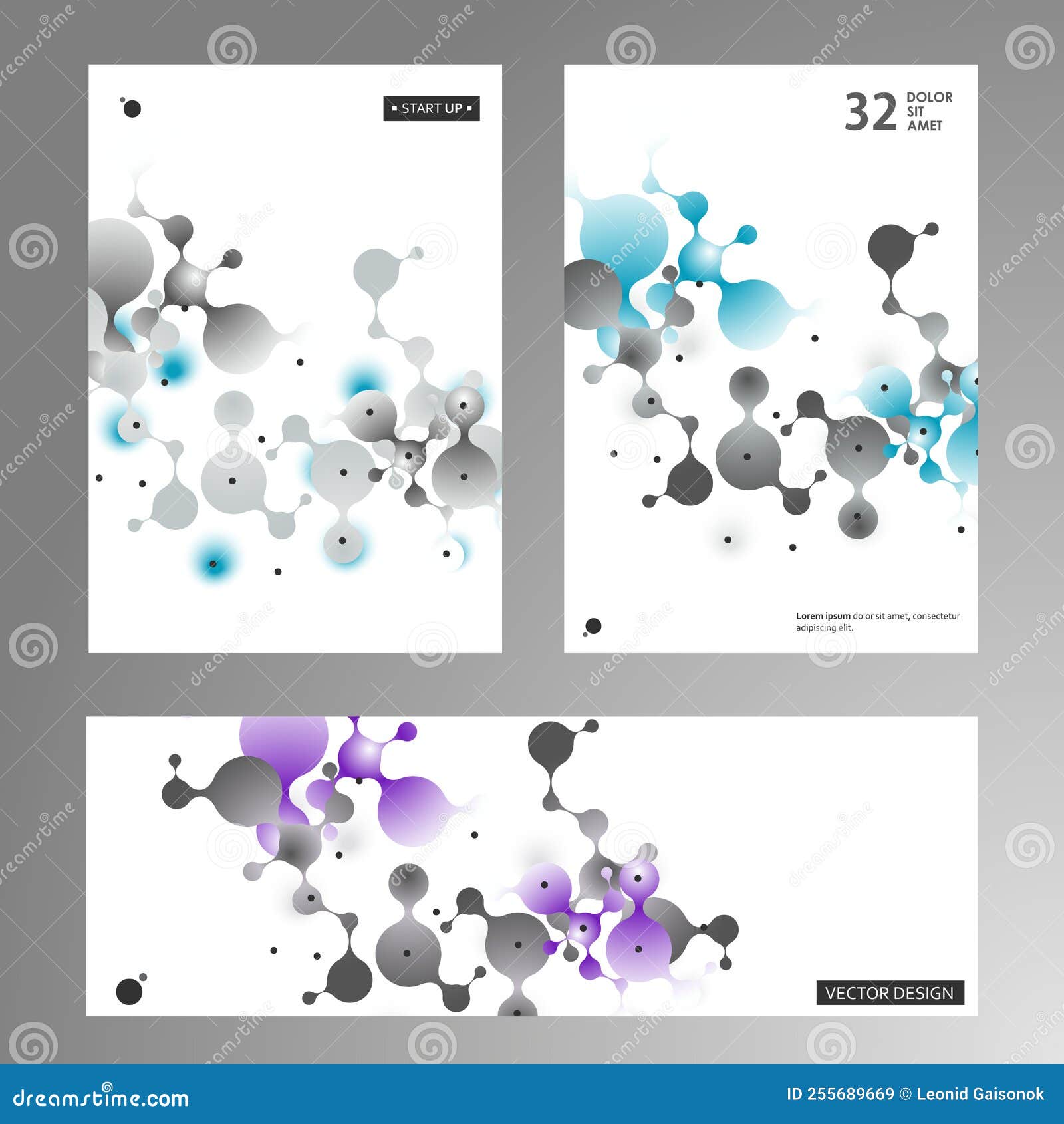 Molecule Design for Medicine, Science, Technology Design. Vector Shapes ...