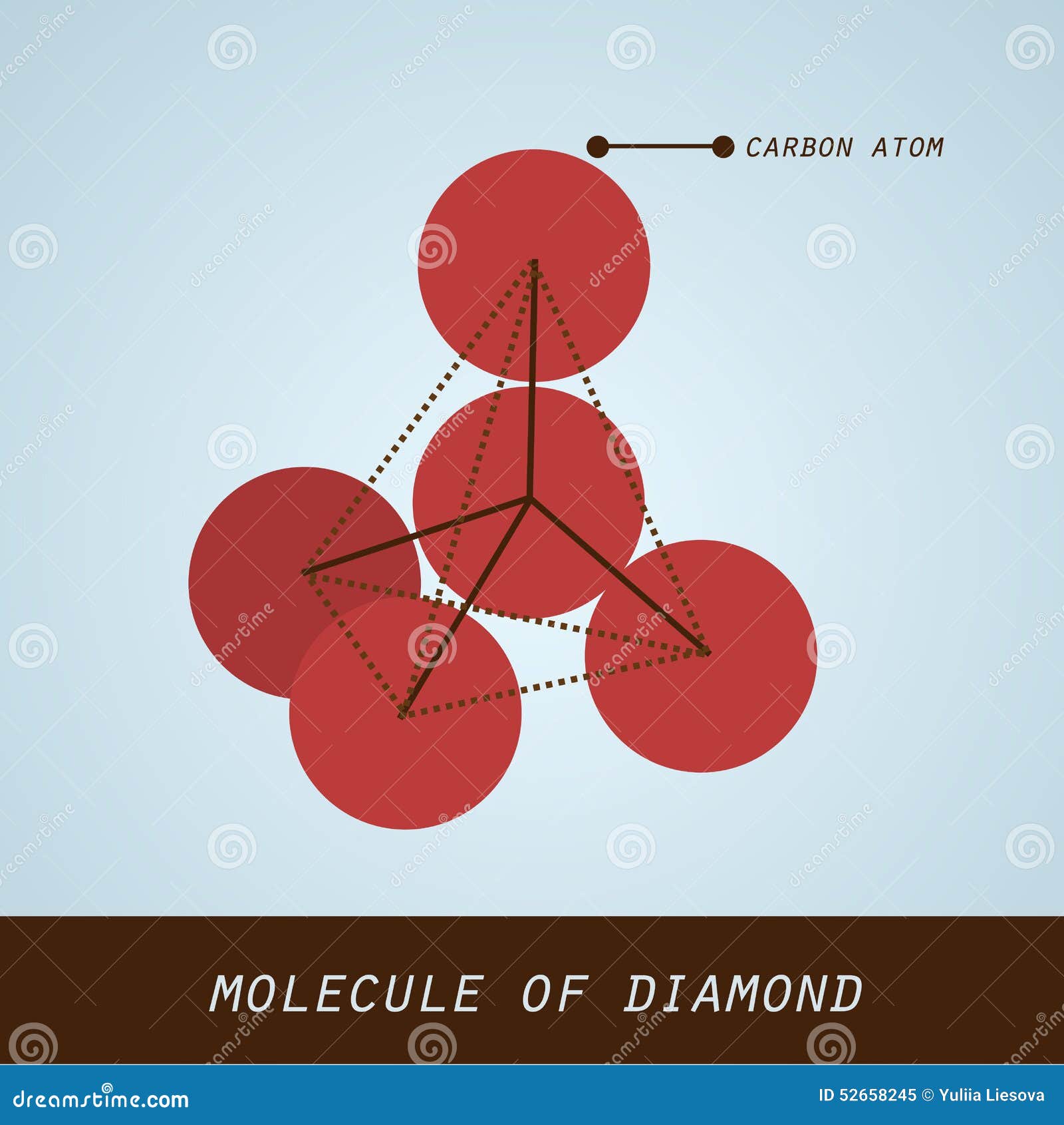 Molecule of Diamond in Modern Flat Design Stock Vector - Illustration ...