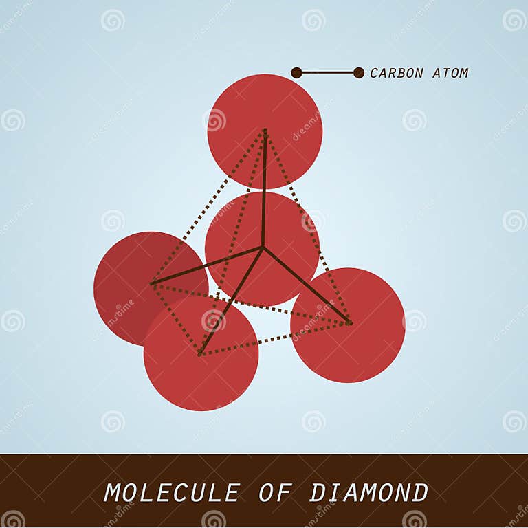 Molecule of Diamond in Modern Flat Design Stock Vector - Illustration ...