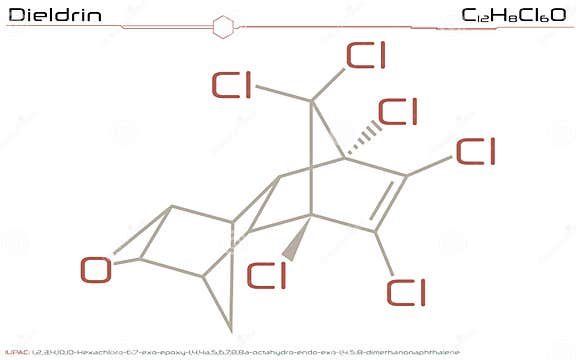 Molecule of Dieldrin stock vector. Illustration of iupac - 114556419
