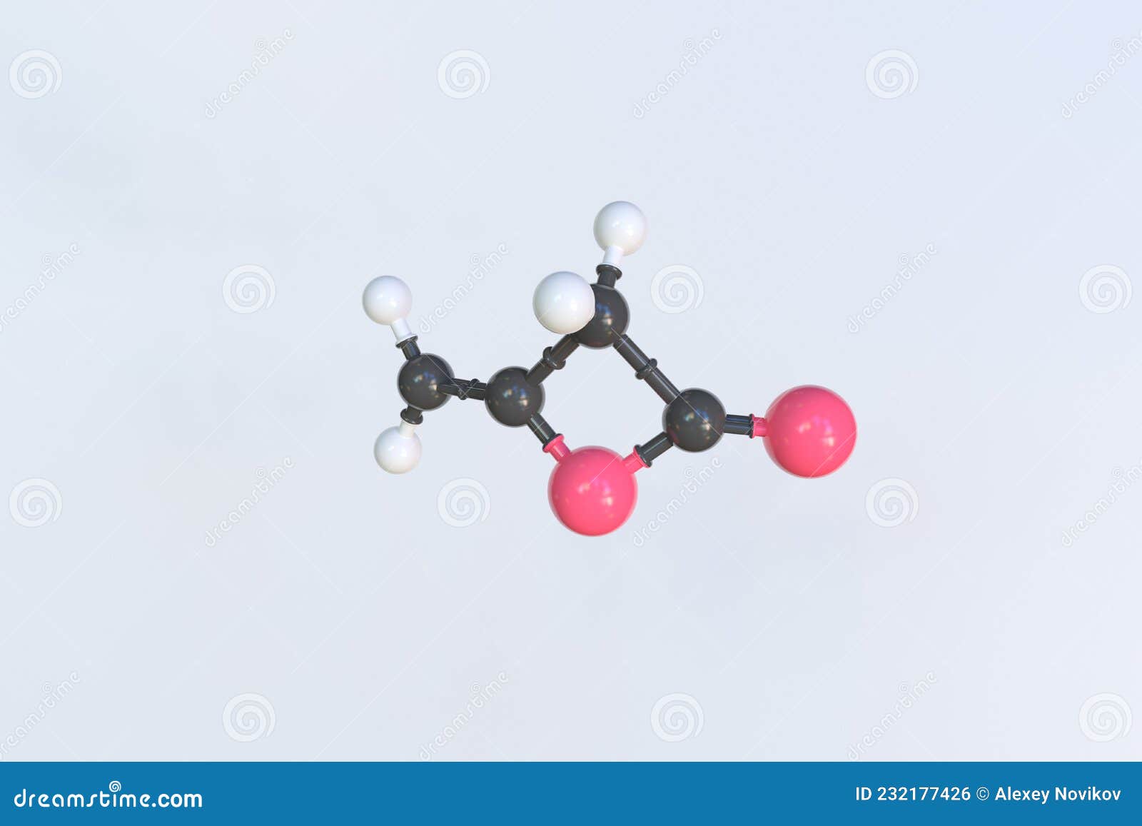 Molecule of Diketene, Isolated Molecular Model. 3D Rendering Stock ...