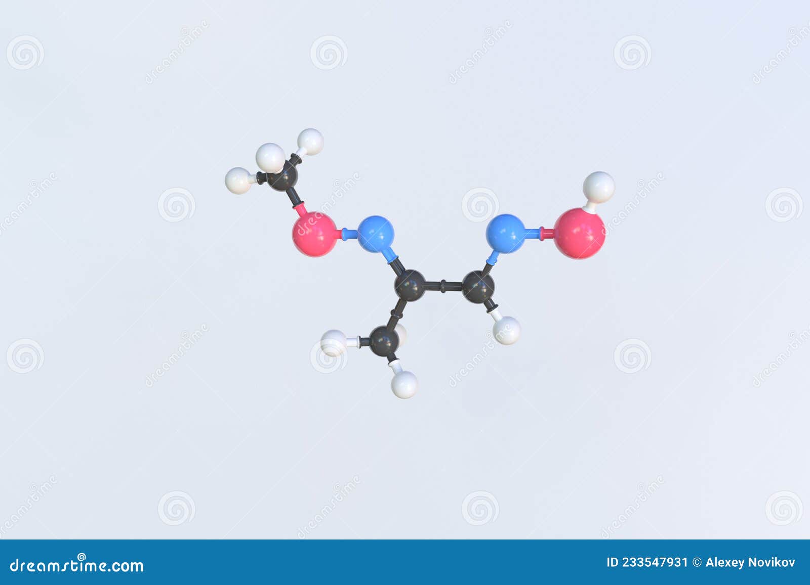 Molecule of Dimethylglyoxime, Isolated Molecular Model. 3D Rendering ...