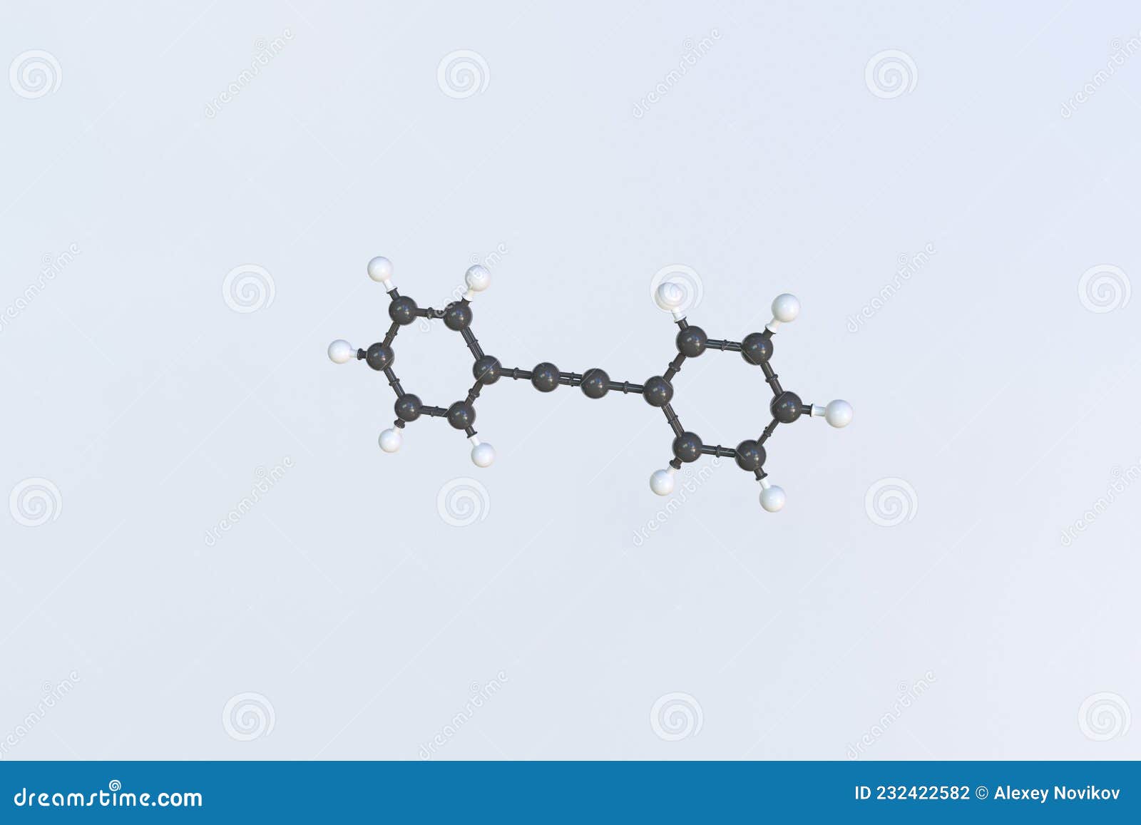 Diphenylacetylene Molecule 3d, Molecular Structure, Ball And Stick ...