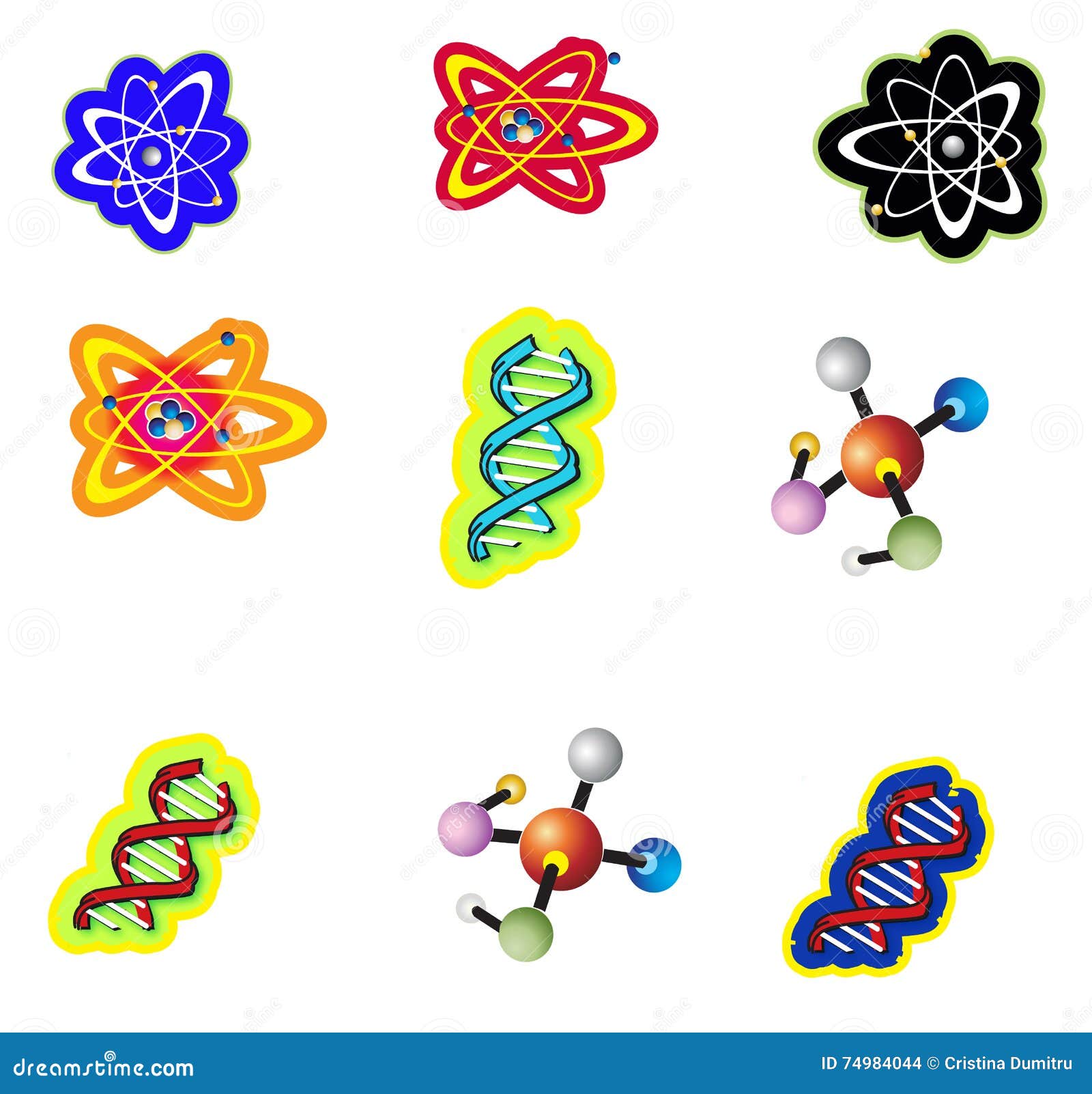 Molecule, DNA and Atom Symbol Stock Illustration - Illustration of ...