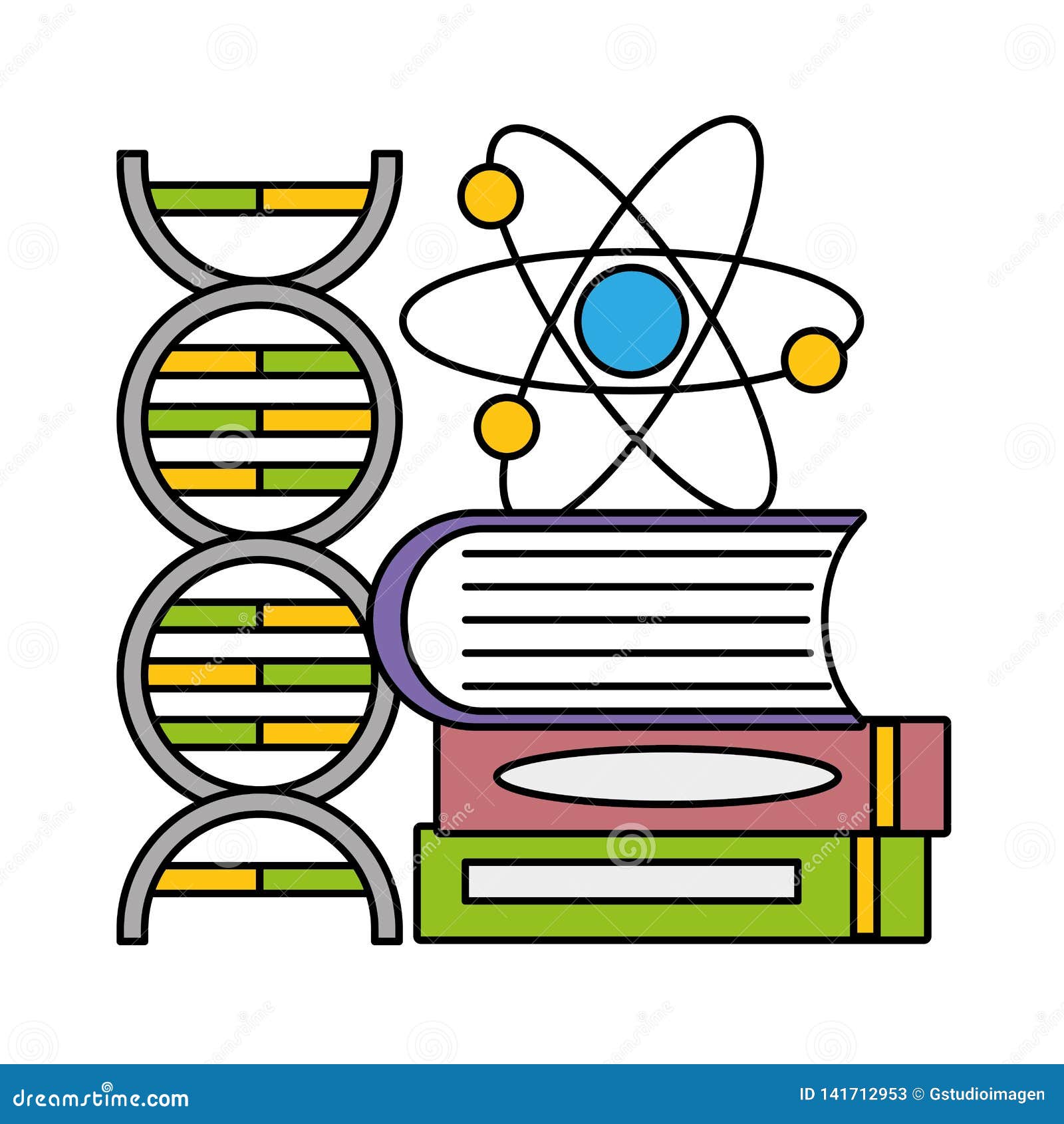 Molecule dna books science stock vector. Illustration of vector - 141712953