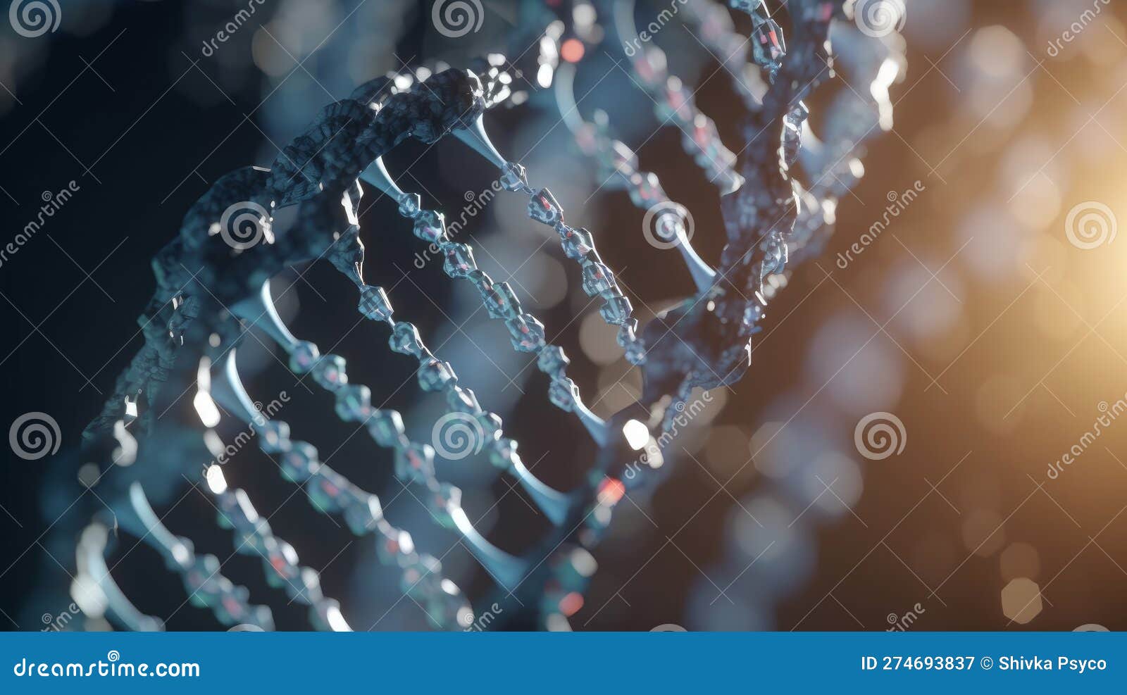 Molecule of DNA Strands in a Cell Close Up Generative AI Stock ...