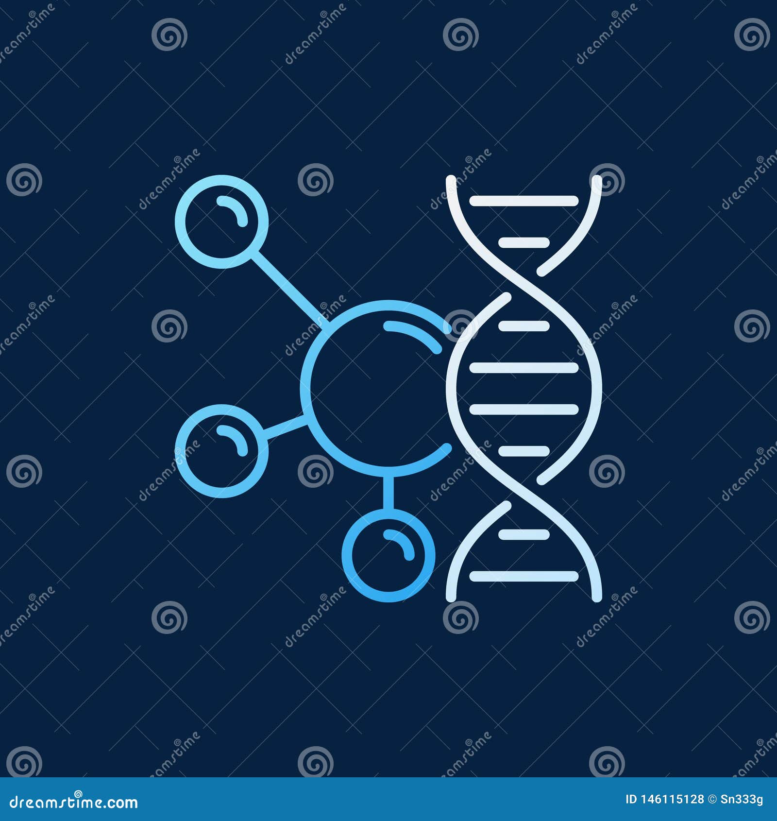 The Dna Icon. Genetics And Medicine, Molecule, Chromosome, Biology ...