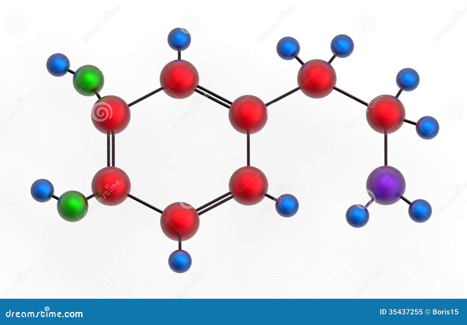 Molecule of dopamine stock illustration. Illustration of medical - 35437255