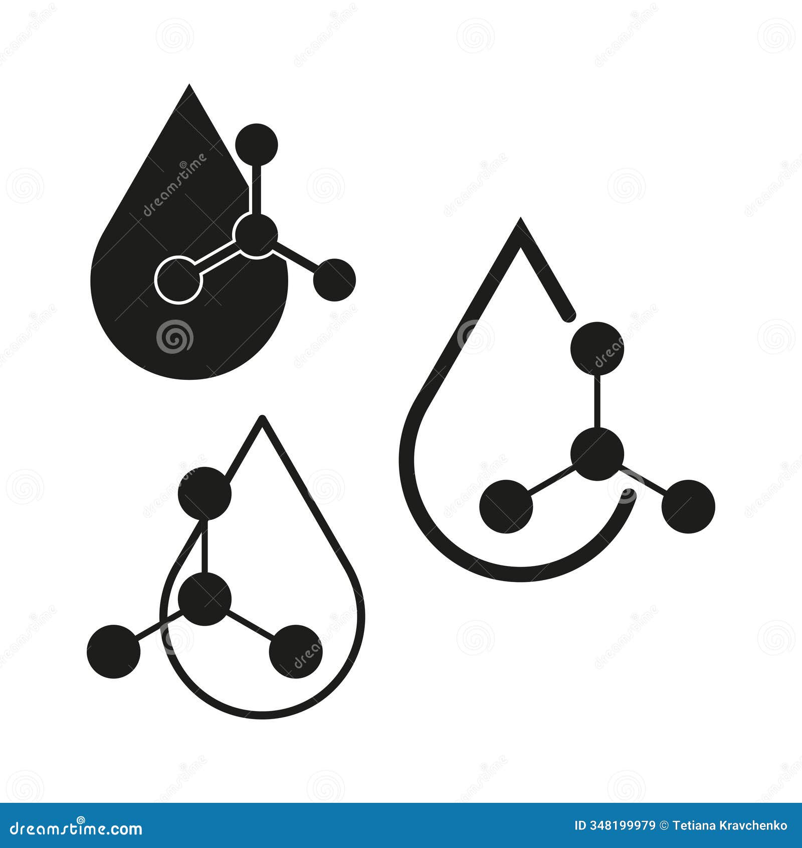 Molecule Drop Icon. Chemical Structure Symbol. Science Liquid Vector ...