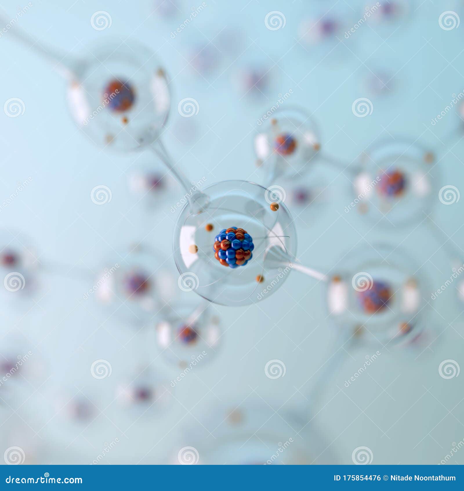 Molecule and Elementary Particles in Atom. Science Concept Stock ...