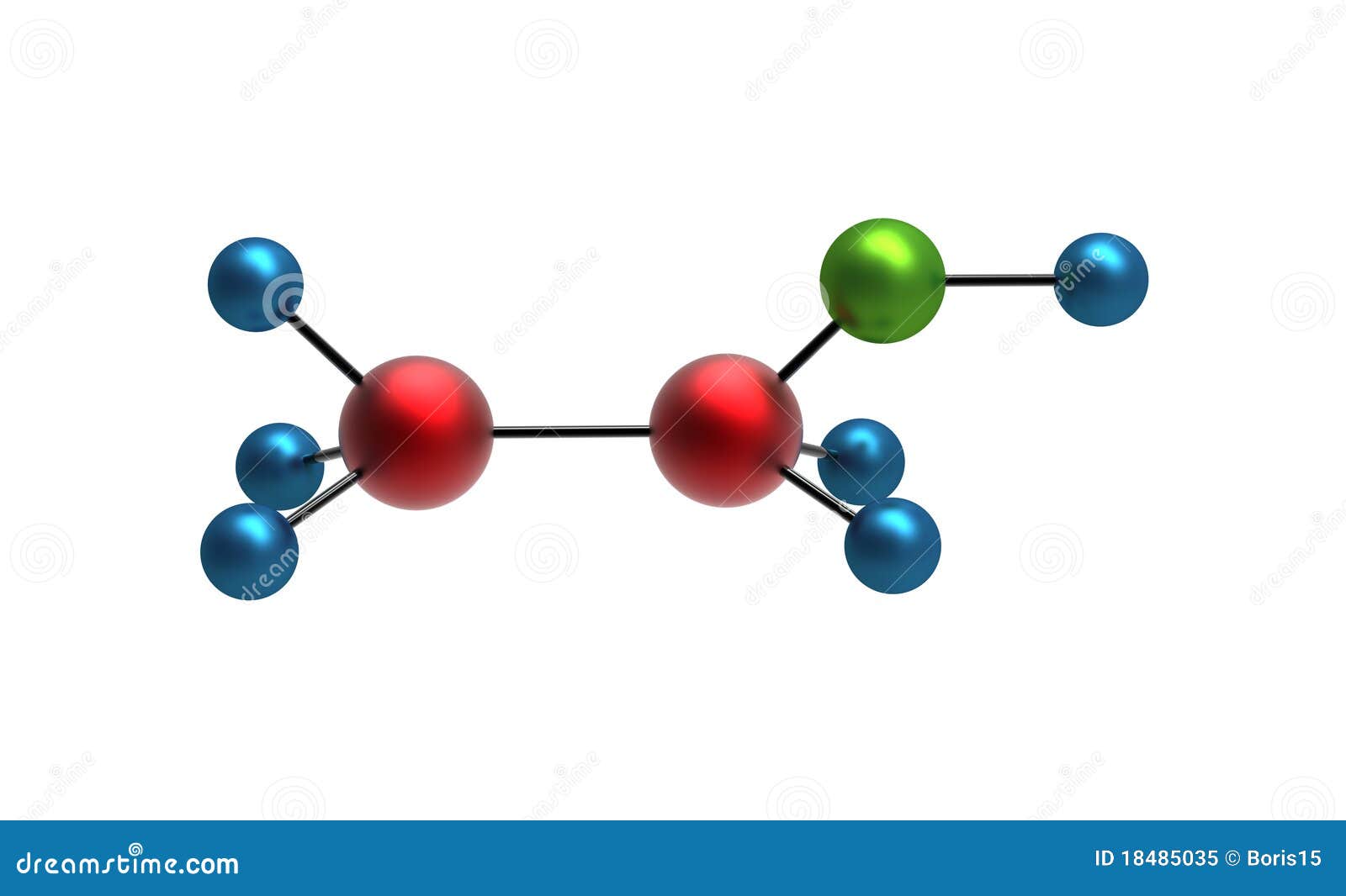 Molecule of Ethanol stock illustration. Illustration of atom - 18485035