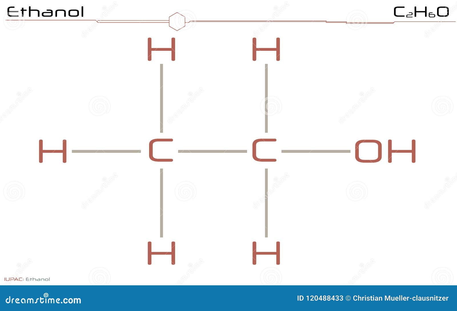 Molecule of Ethanol stock vector. Illustration of model - 120488433