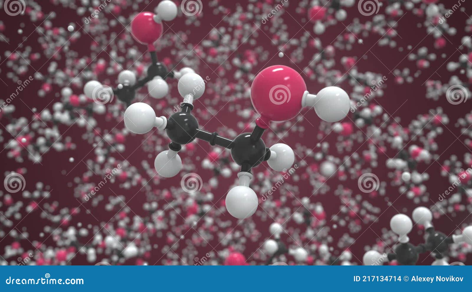 Molecule of Ethanol. Molecular Model, Looping Seamless 3d Animation ...