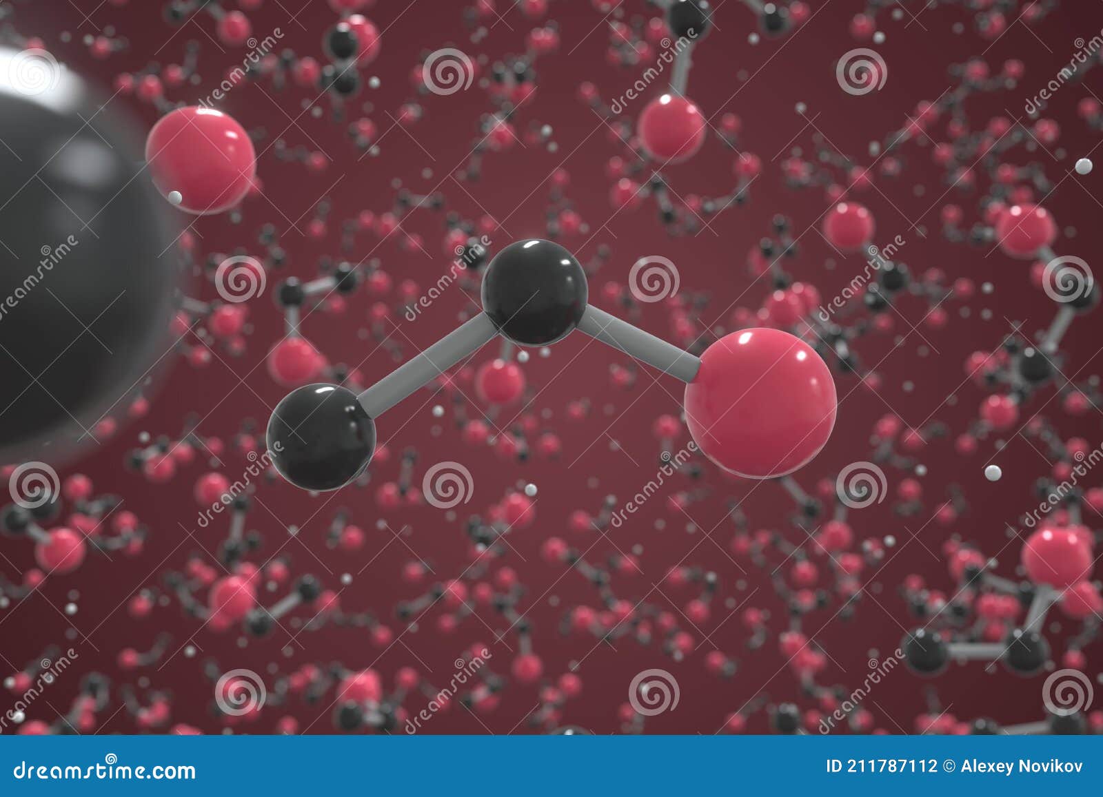 Molecule of Ethanol. Molecular Model, Science Related 3d Rendering ...