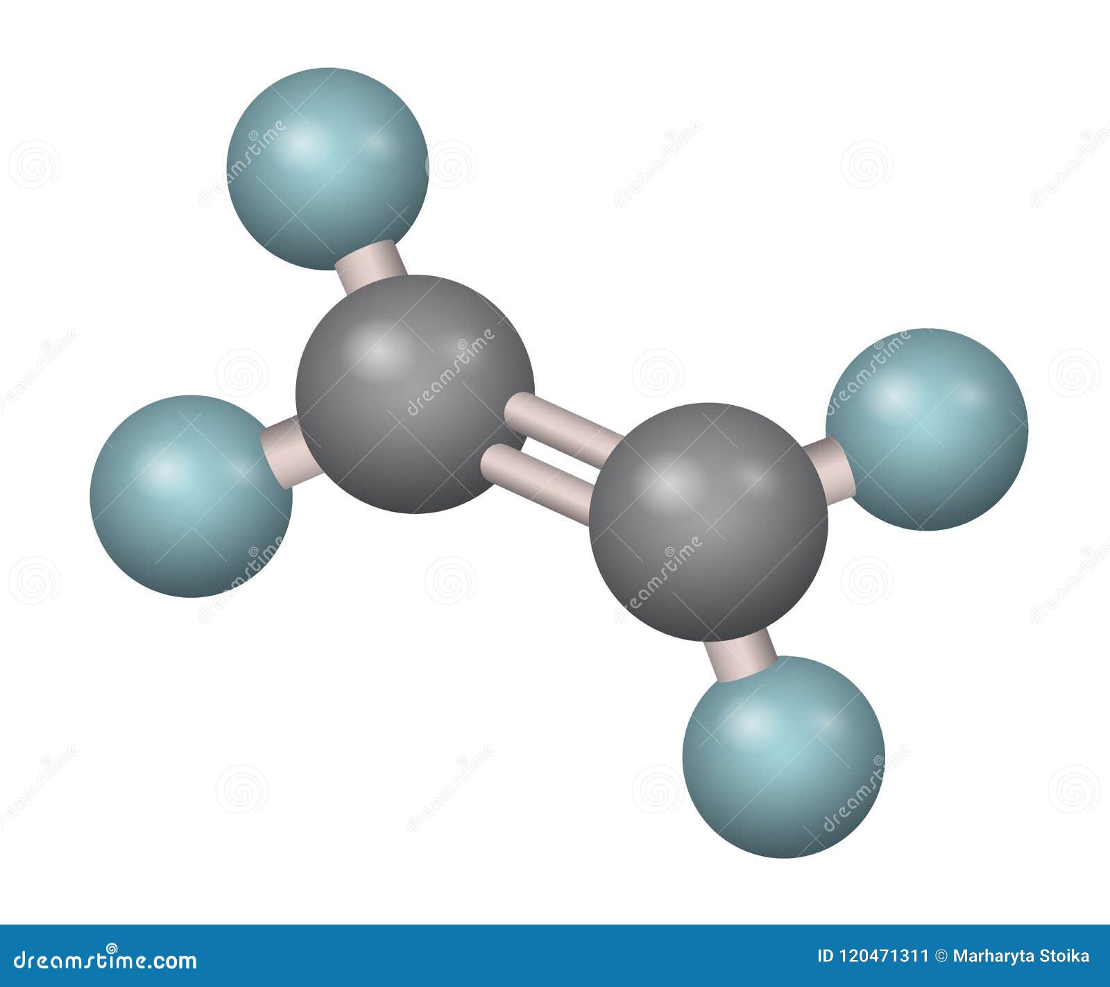 A molecule of ethylene. stock vector. Illustration of connect - 120471311