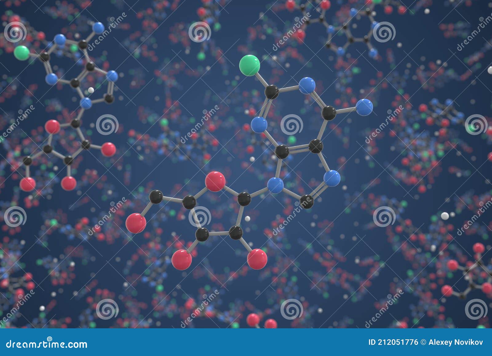 Fludarabine Molecule 3d, Molecular Structure, Ball And Stick Model ...