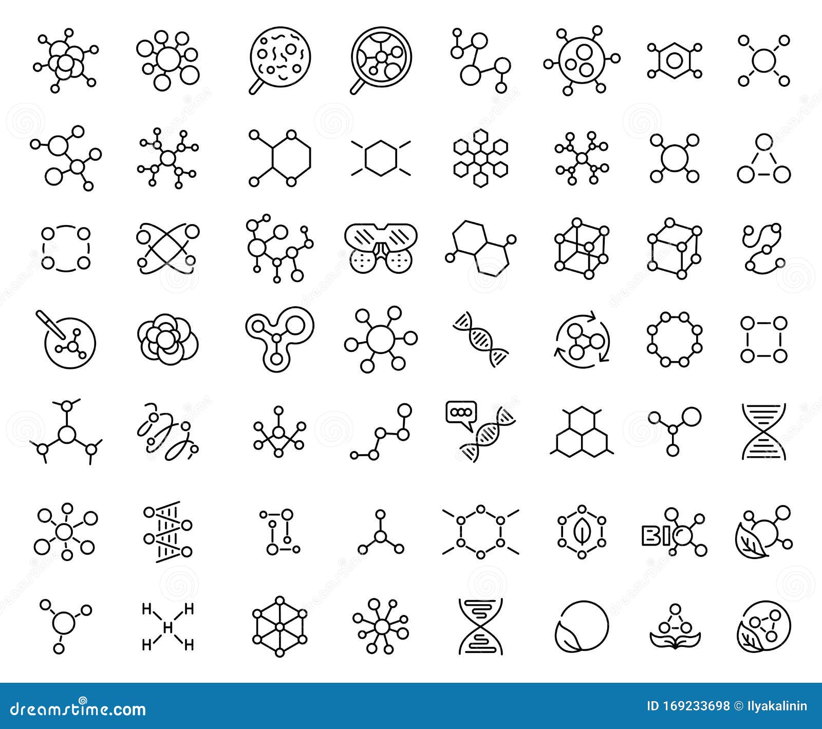 Molecule or Formula Icon Set. the Chemical Structure. Laboratory ...