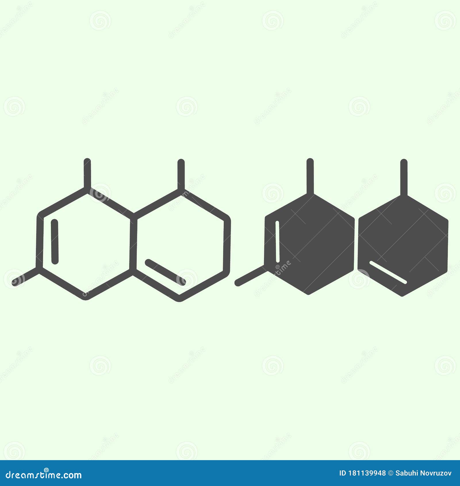 Molecule Formula Line and Solid Icon. Atomic Structure and Molecules ...