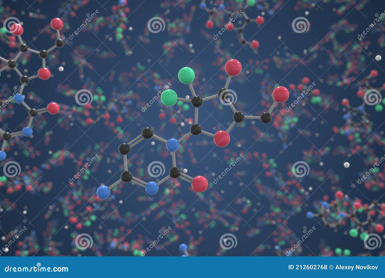 Molecule of Gemcitabine. Molecular Model, Science Related 3d Rendering ...