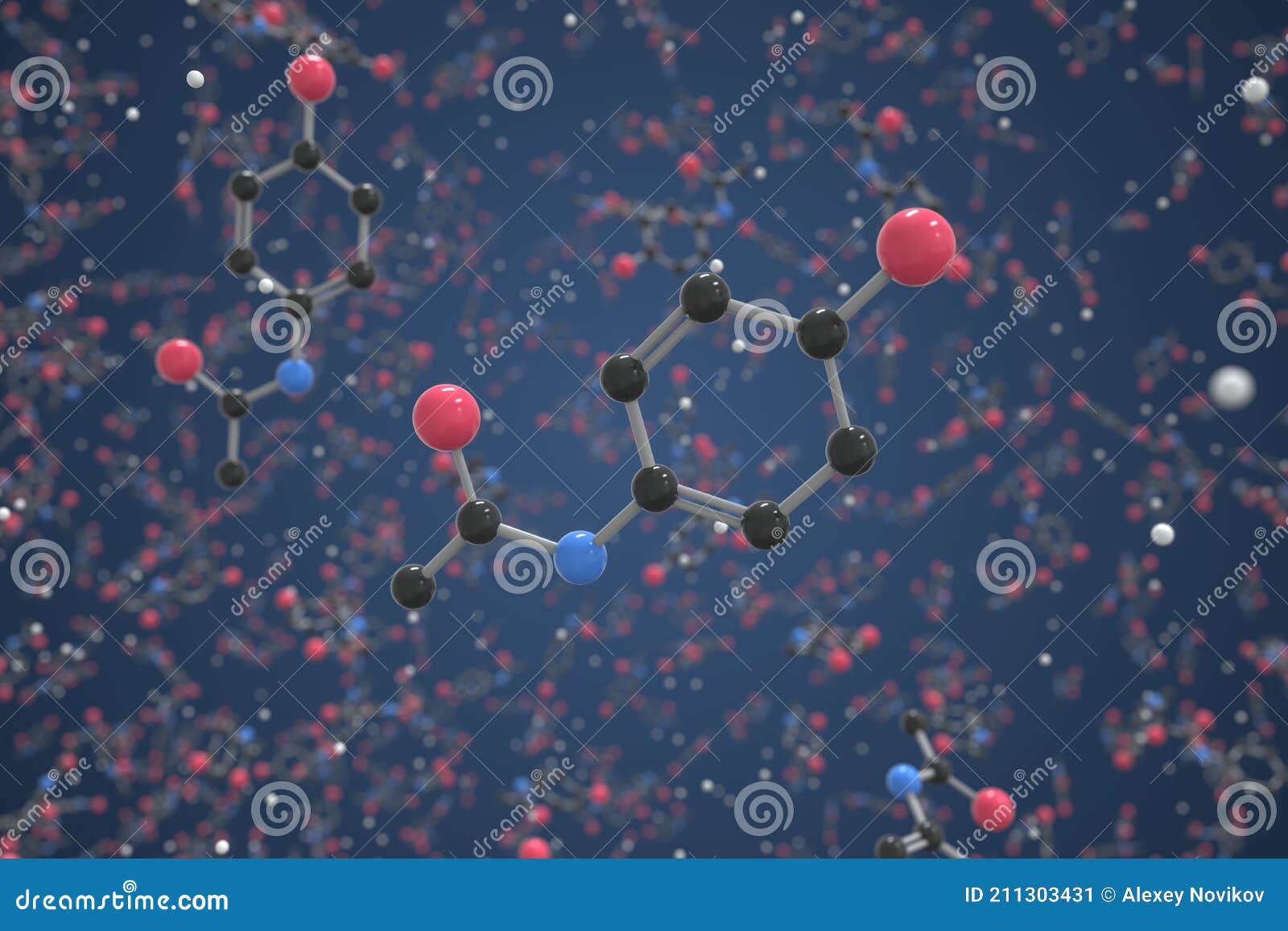 Paracetamol Molecular Structure. Acetaminophen Skeletal Chemical ...
