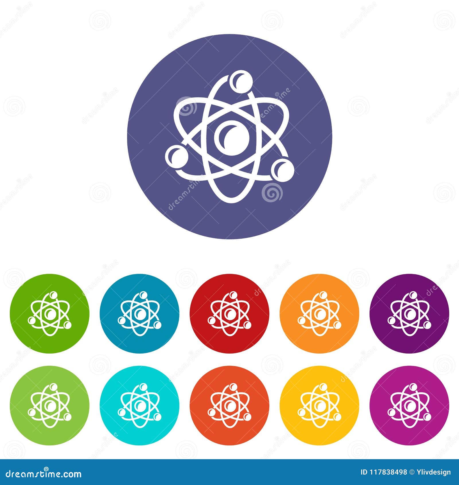 Molecule Genetics Icons Set Vector Color Stock Vector - Illustration of ...
