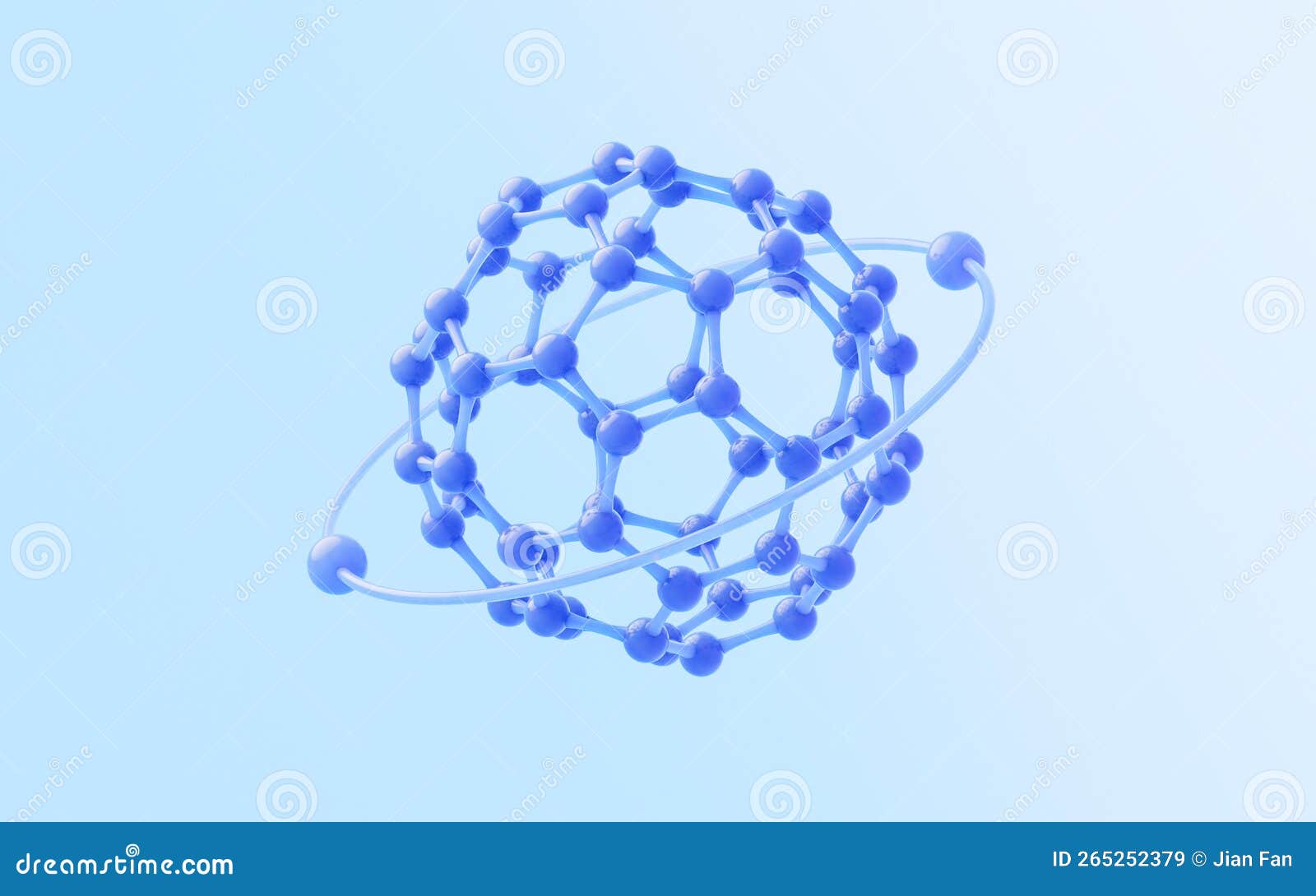 Molecule with Glass Material, 3d Rendering Stock Illustration ...