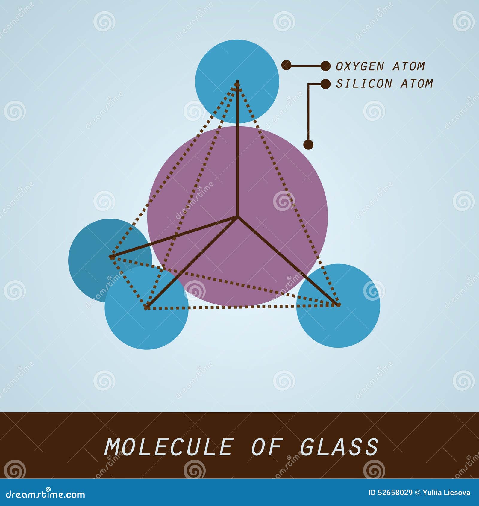 Molecule of Glass in Modern Flat Design Stock Vector - Illustration of ...