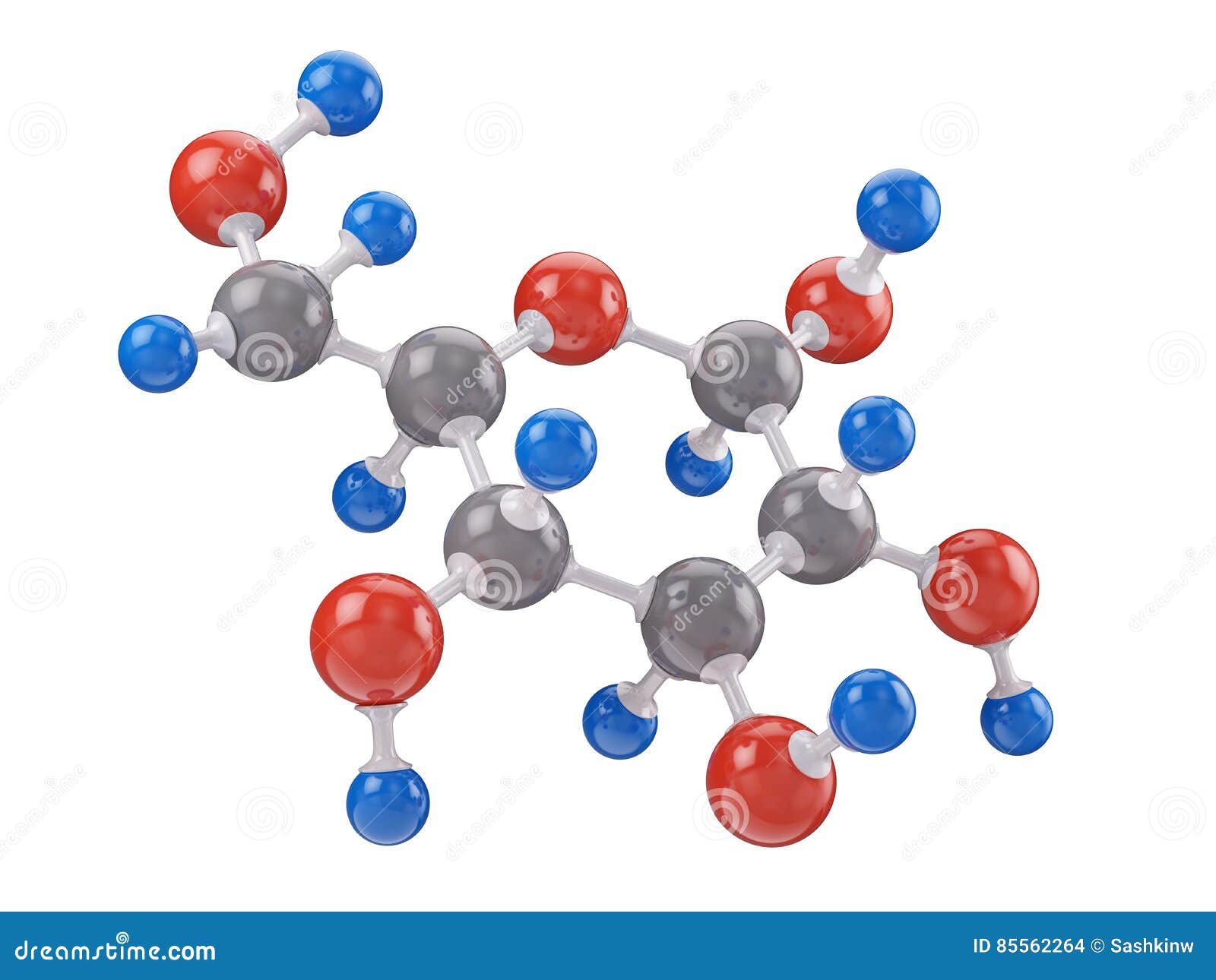 Molecule Of Glucose, Molecular Formula C6H12O6. 3d Illustration Royalty ...