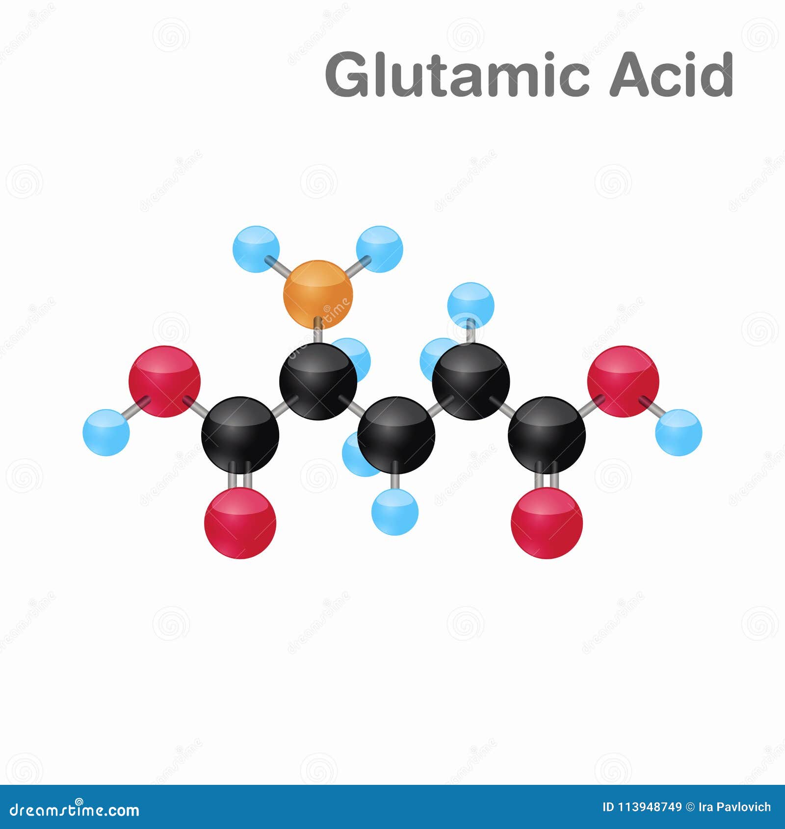 Glutamic Acid Or L-glutamic Acid, Glu, E, Amino Acid And ...
