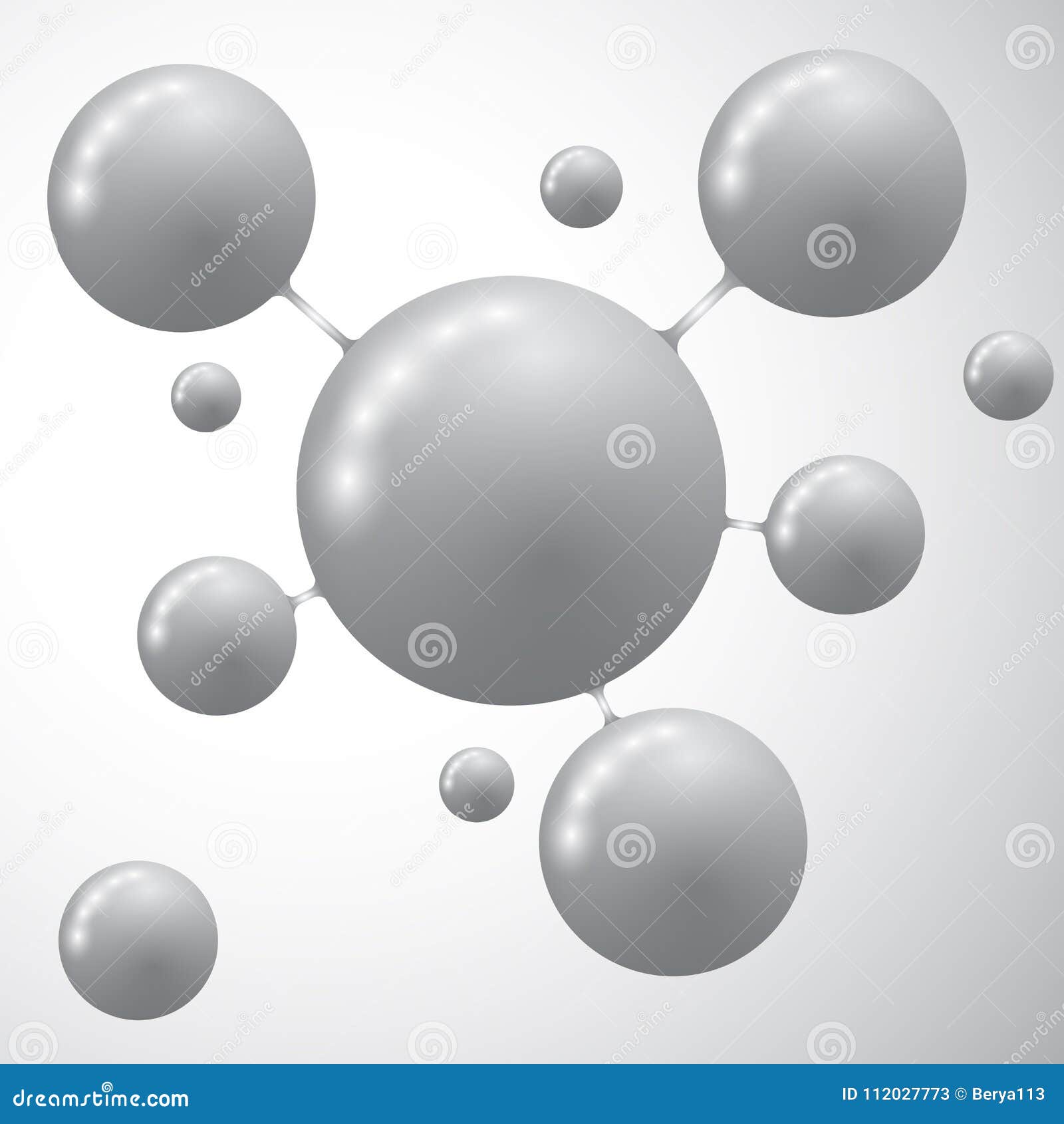 Molecule on Grey Background, Illustration Stock Illustration ...