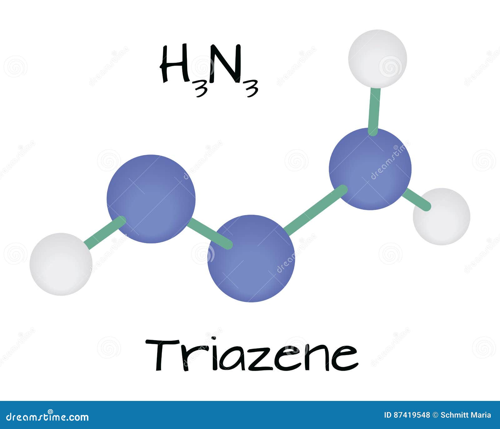 Molecule H3N3 Triazene stock vector. Illustration of vector - 87419548