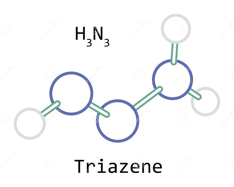 Molecule H3N3 Triazene stock vector. Illustration of vector - 87841036