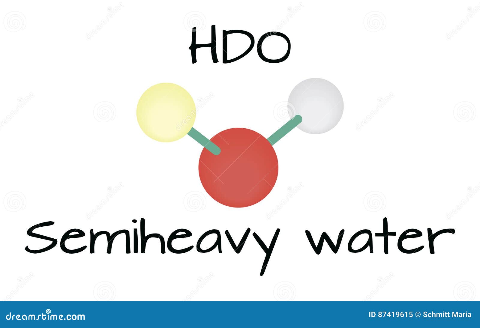 Molecule HDO Semiheavy Water Stock Vector - Illustration of education ...