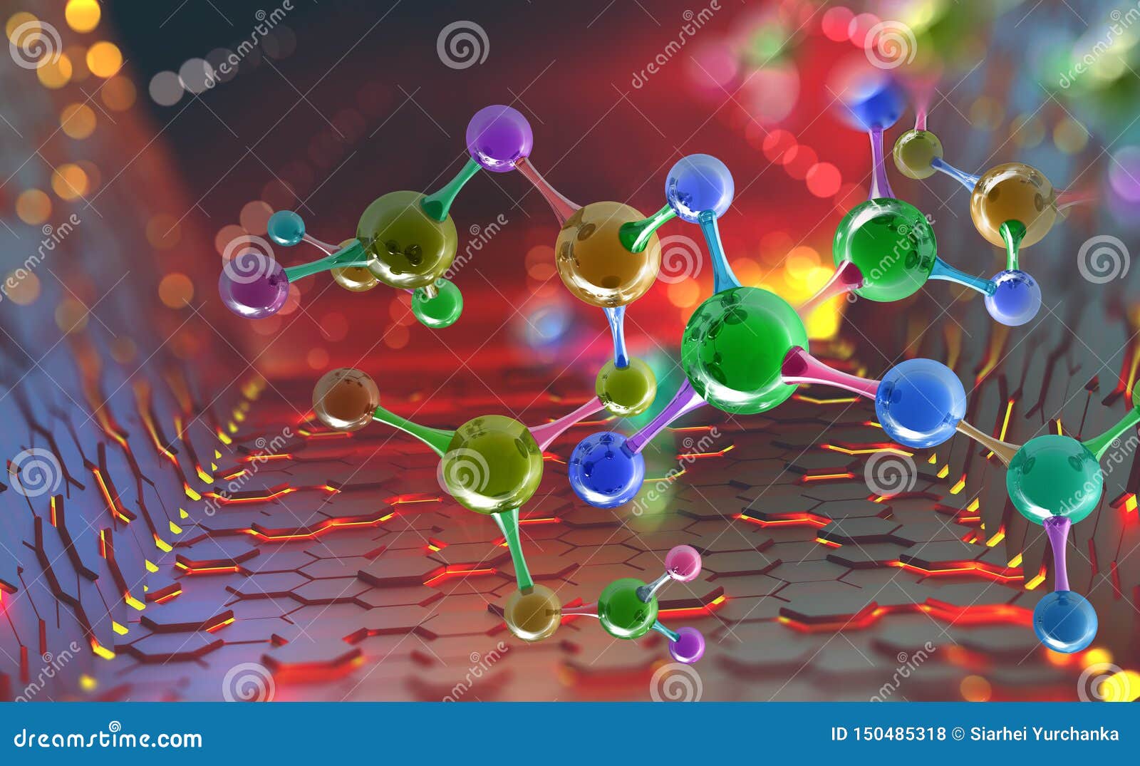 Molecule. Hi Tech Technology in the Field of Genetic Engineering Stock ...