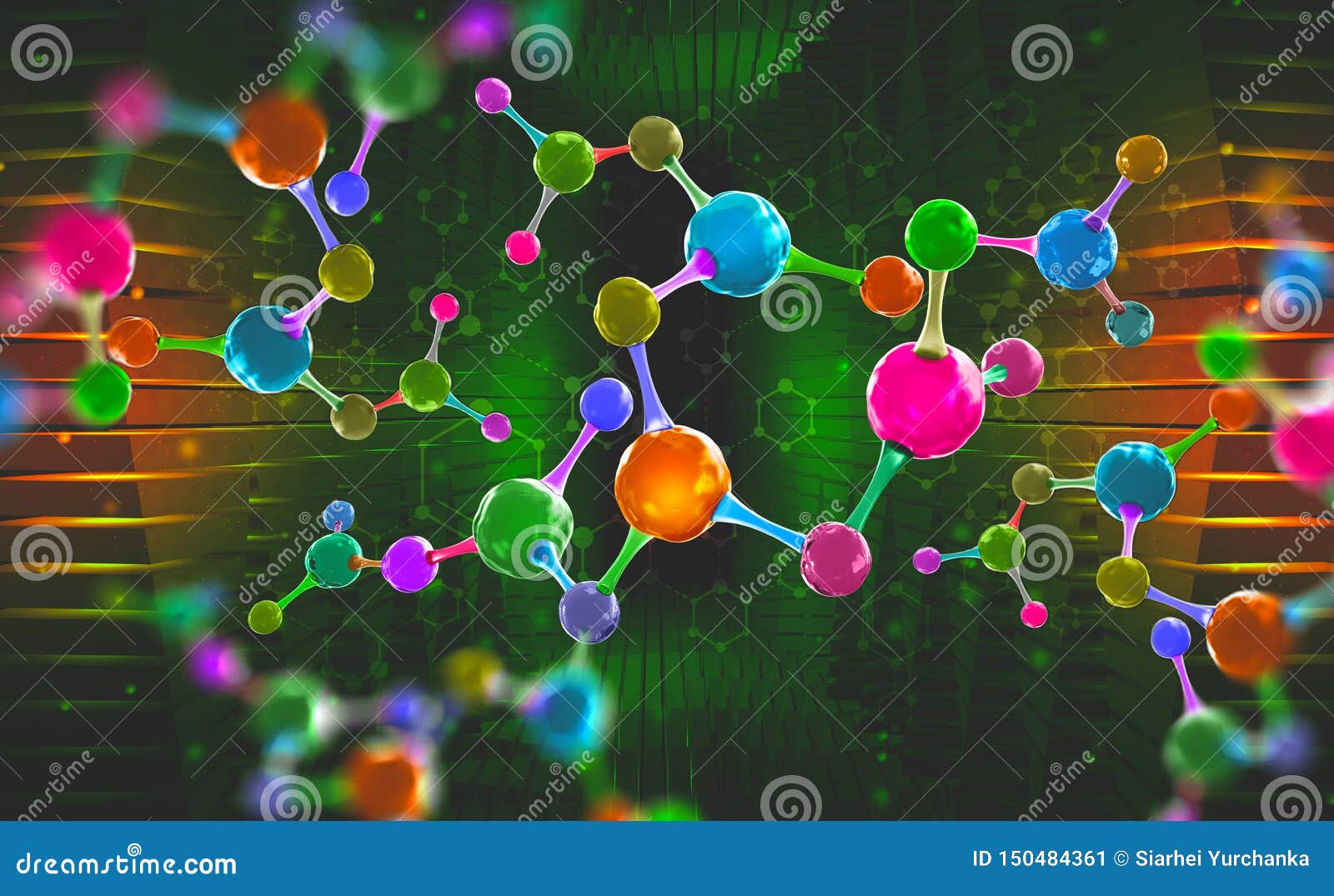 Molecule. Hi Tech Technology in the Field of Genetic Engineering Stock ...