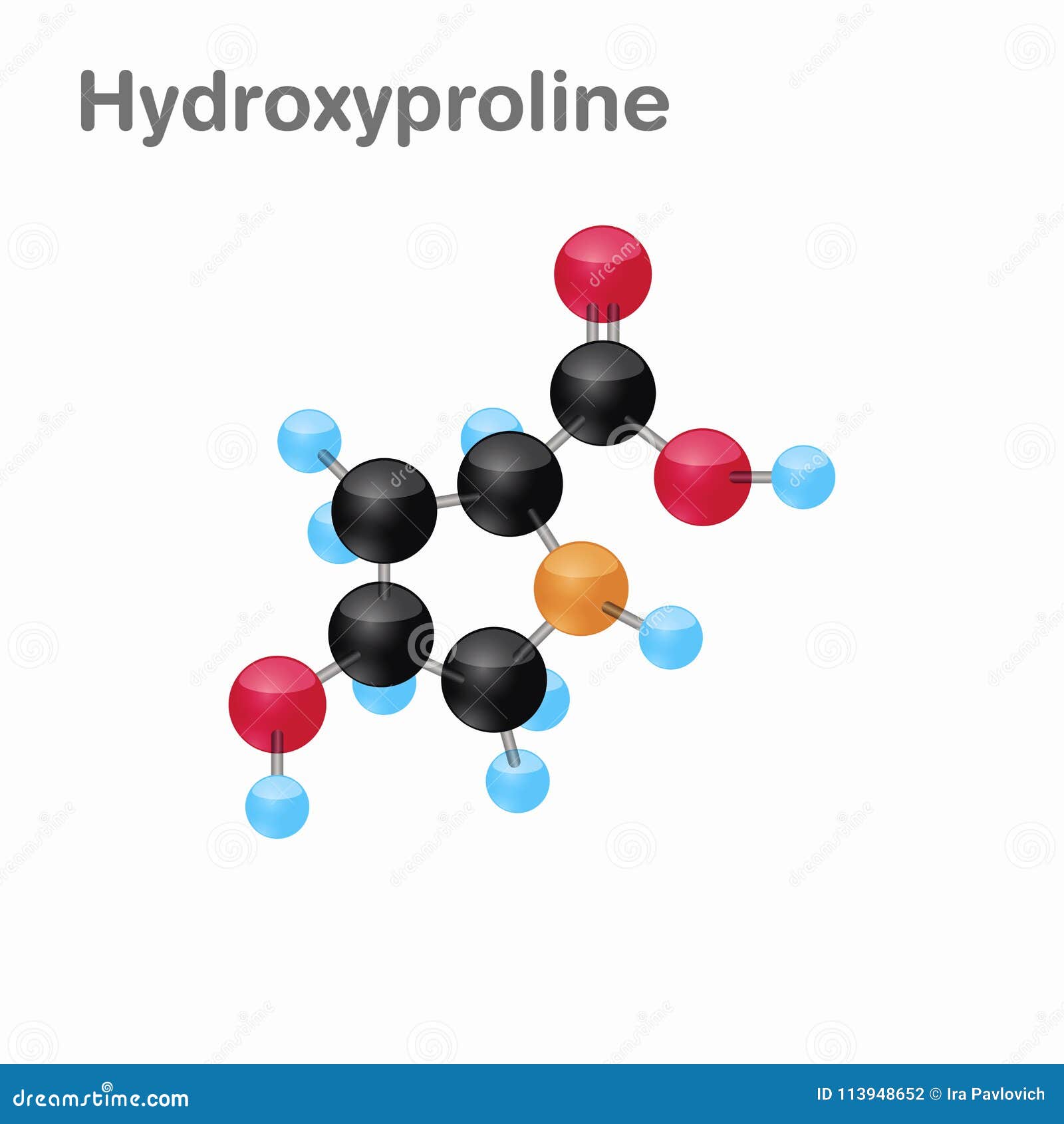 Hydroxyproline, Molecular Structures, Amino Acid, 3d Model, Structural ...