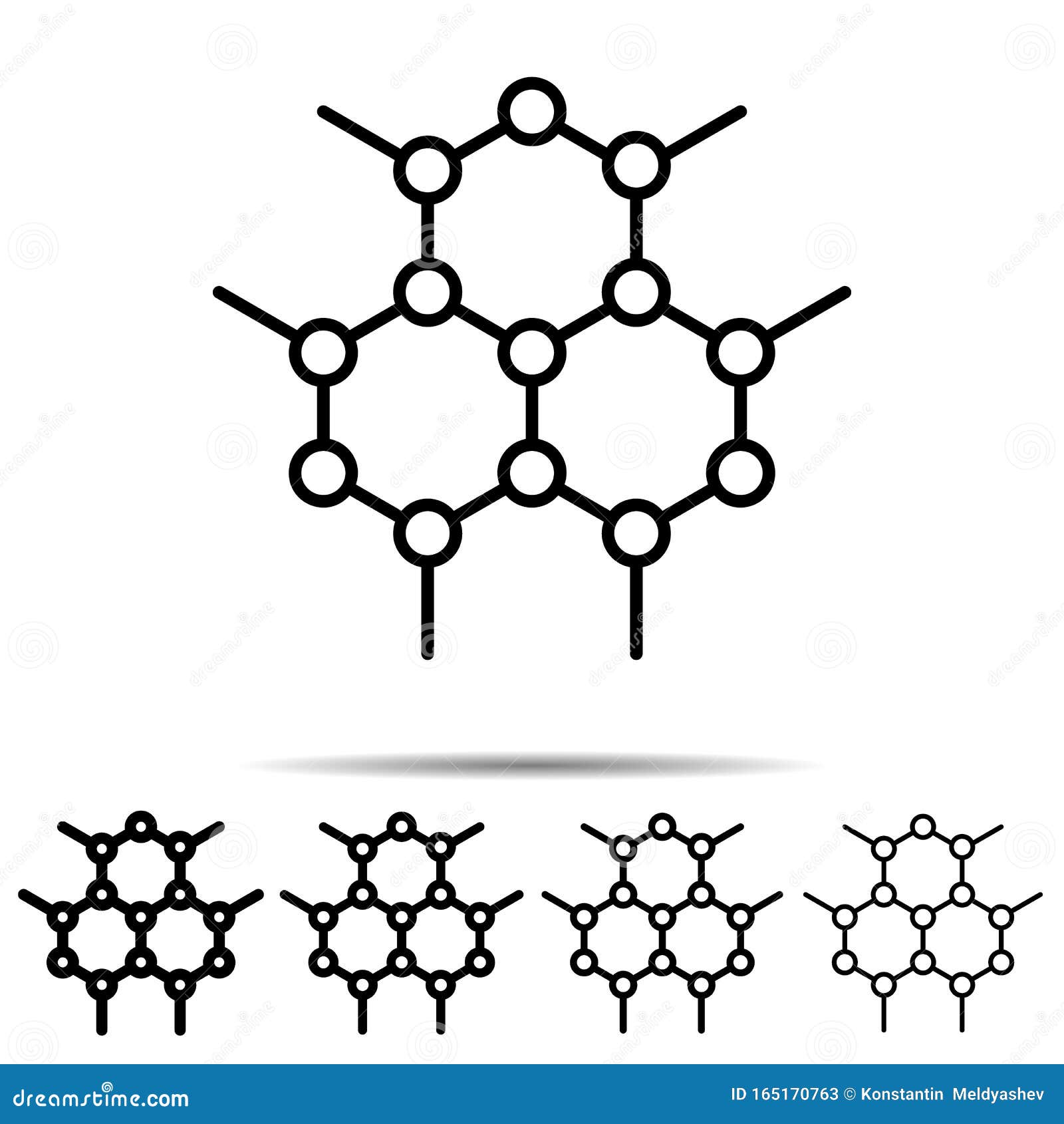 Molecule Icon in Different Shapes. Simple Thin Line, Outline Vector of ...