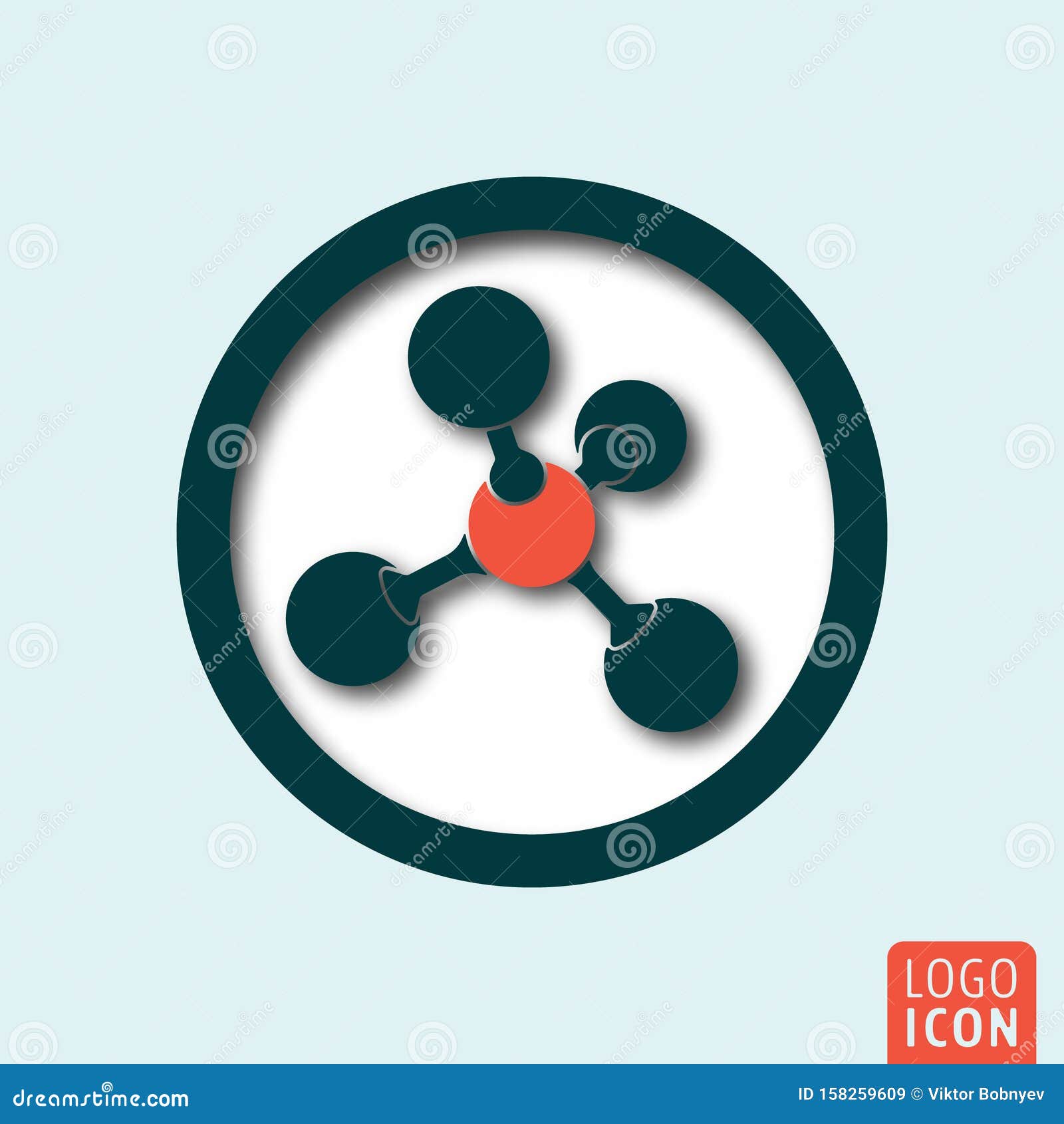 Molecule Icon Minimal Shadow Design Stock Vector - Illustration of ...