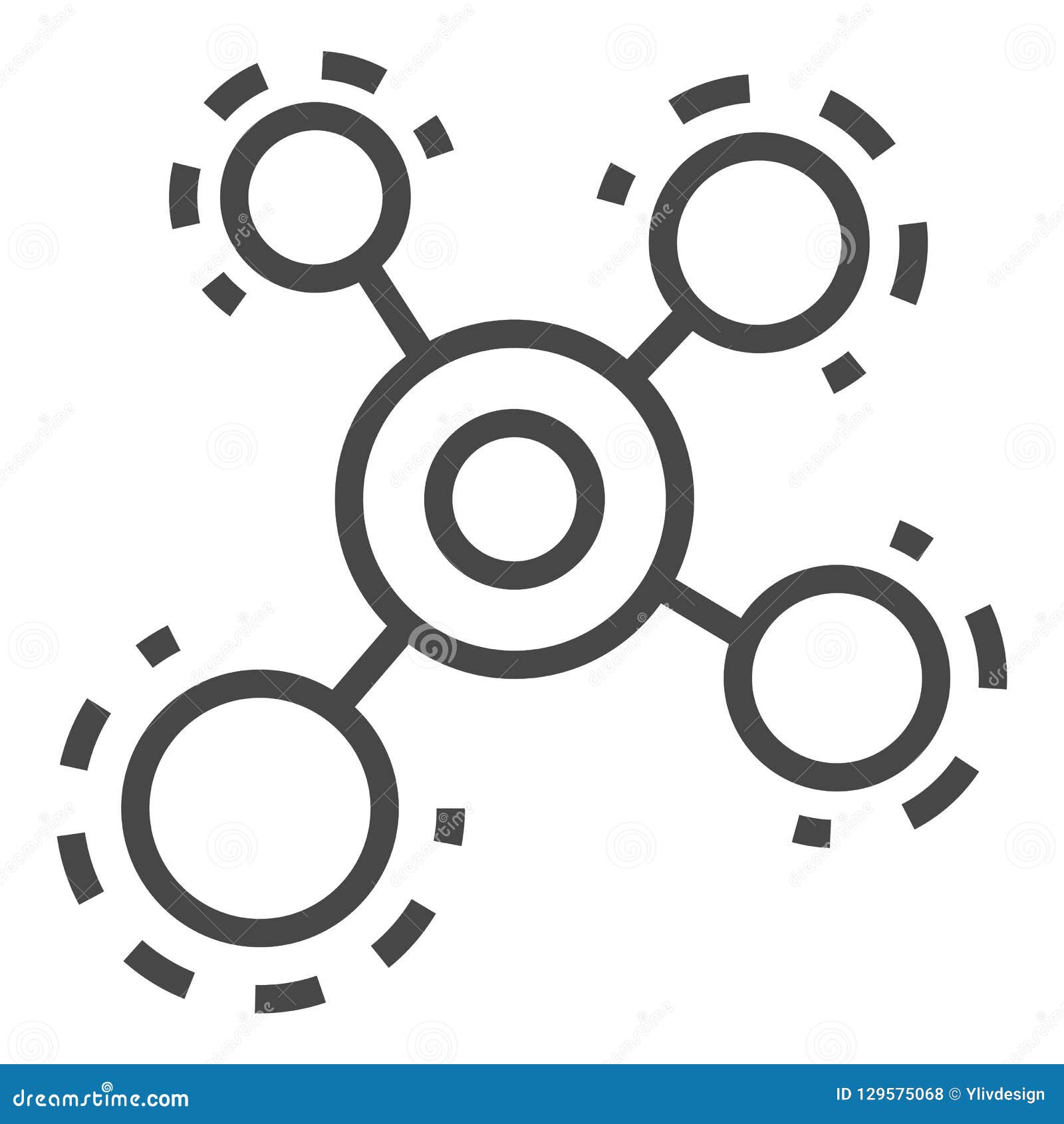 Molecule Icon, Outline Style Stock Vector - Illustration of icon ...