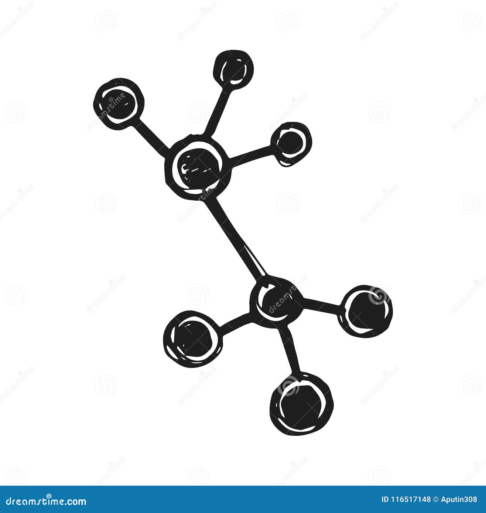 Molecule Icon Vector Sketch. Hand Insulated Drawing Stock Vector ...
