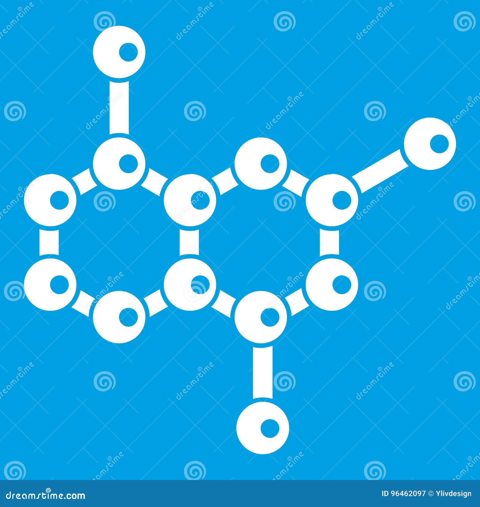 Molecule icon white stock vector. Illustration of chemical - 96462097