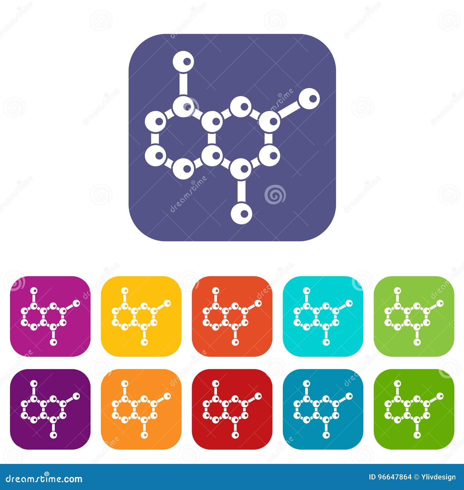 Molecule icons set stock vector. Illustration of chemical - 96647864